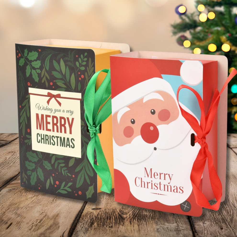Christmas Book-Style Gift Boxes – Happy Pack
